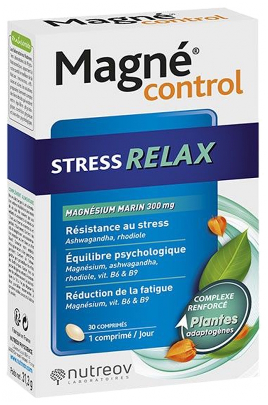 Nutreov Magné Control Stress Relax Magnésium Marin 30 Comprimés ...
