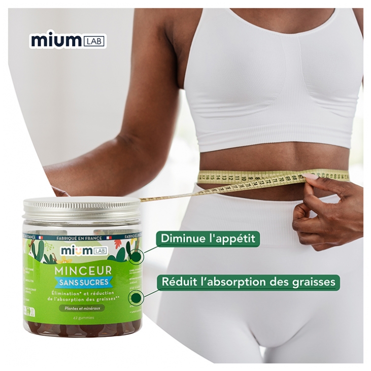 Mium Lab Minceur Sans Sucres Plantes et Chrome 42 Gummies ...