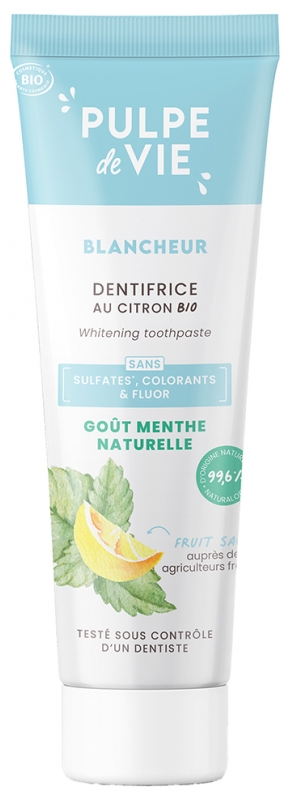 Pulpe de Vie Dentifrice Blancheur Goût Menthe à l'extrait de Citron 75 ...