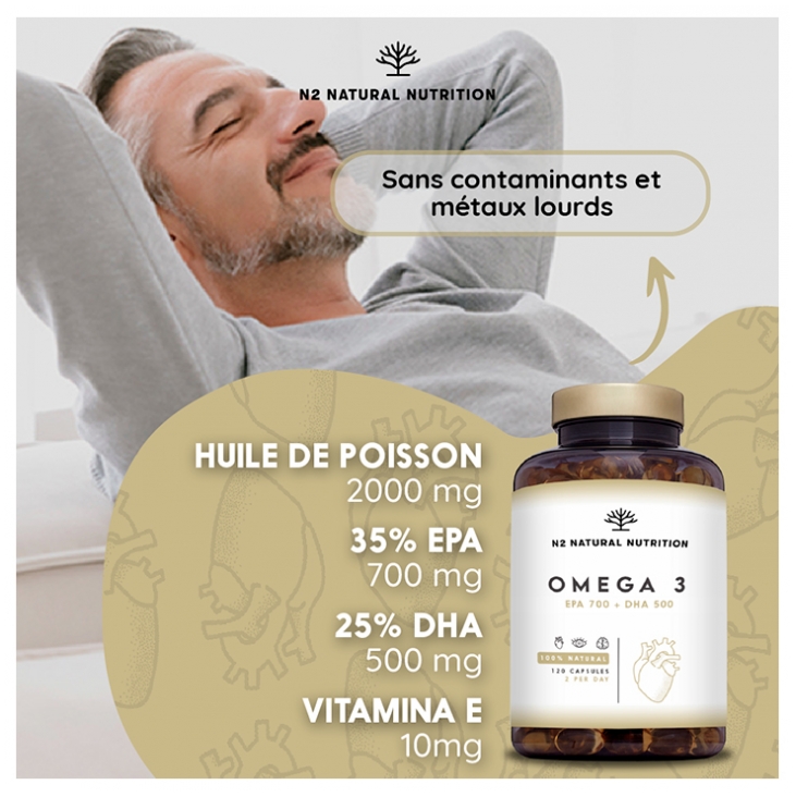 N2 Natural Nutrition Omega 3 EPA 700 + DHA 500 120 Capsules ...
