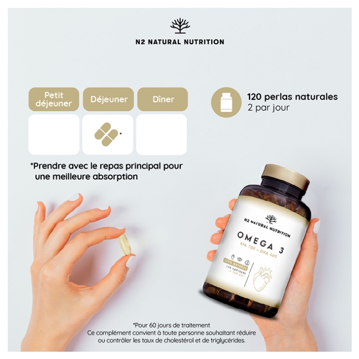 N2 Natural Nutrition Omega 3 EPA 700 + DHA 500 120 Capsules ...