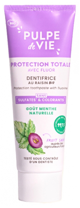 Pulpe de Vie Dentifrice Protection Goût Menthe à l'Extrait de Raisin ...