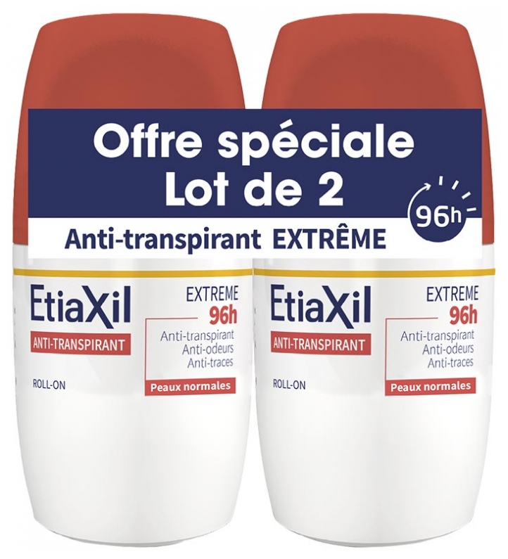 Etiaxil Anti-Transpirant Extrême 96H Roll-on Lot 2 x 50 ML ...