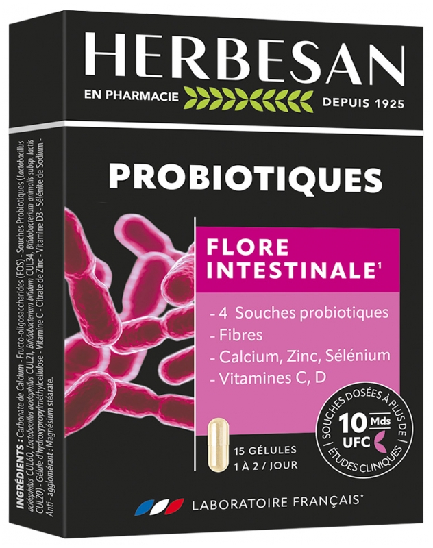 Herbesan Probiotiques Flore Intestinale 15 Unités ...