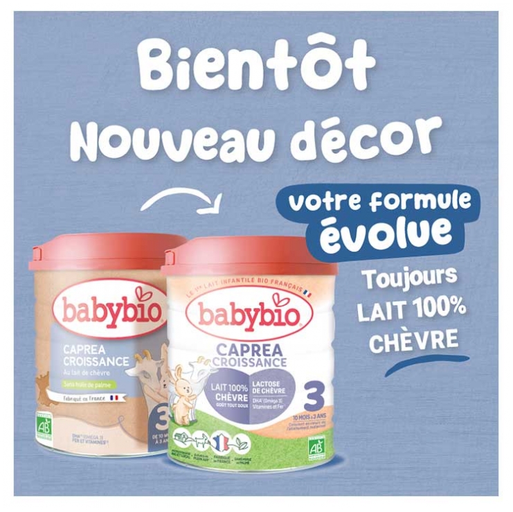 Babybio Caprea Croissance 3 Lait de Chèvre 10 Mois - 3 Ans Bio 800 g ...