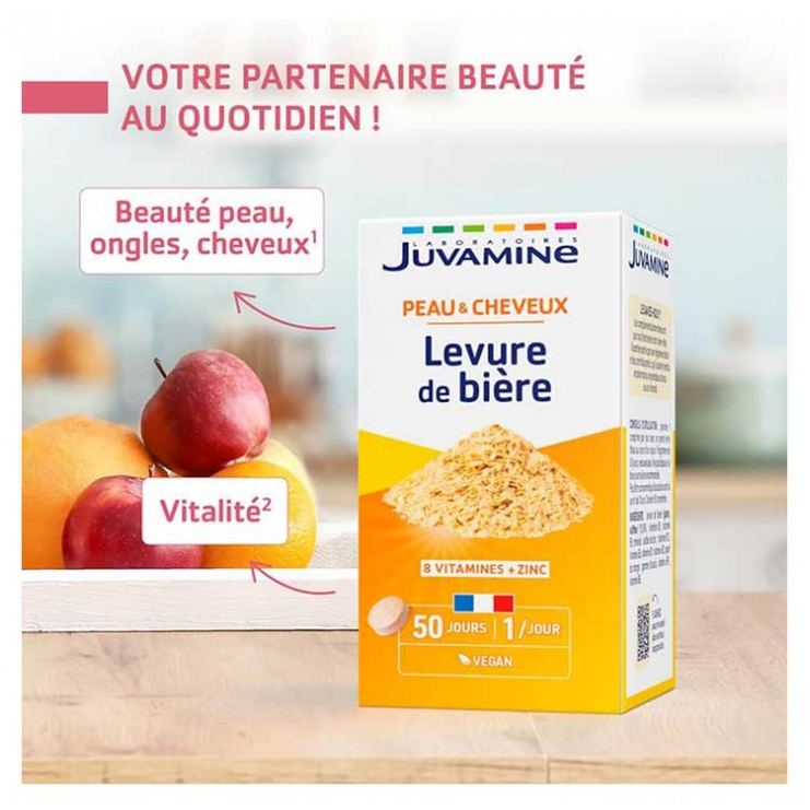 Juvamine Levure de Bière Peaux & Cheveux 50 Comprimés ...
