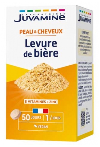 Juvamine Levure de Bière Peaux & Cheveux 50 Comprimés ...