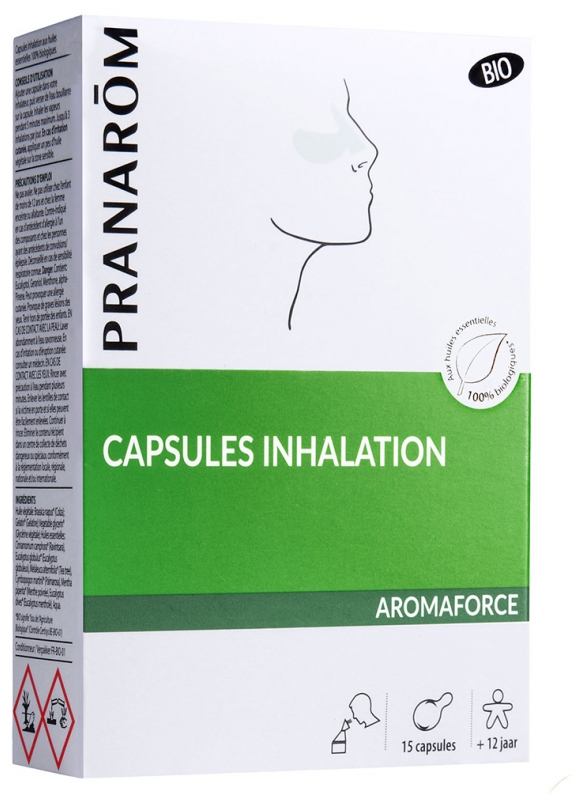 Pranarôm Aromaforce Capsules Inhalation Bio Boîte de 15 Mono-Doses ...