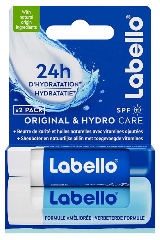Labello Stick Original 4,8 g + Hydro Care Soin des Lèvres SPF15 4,8 g ...